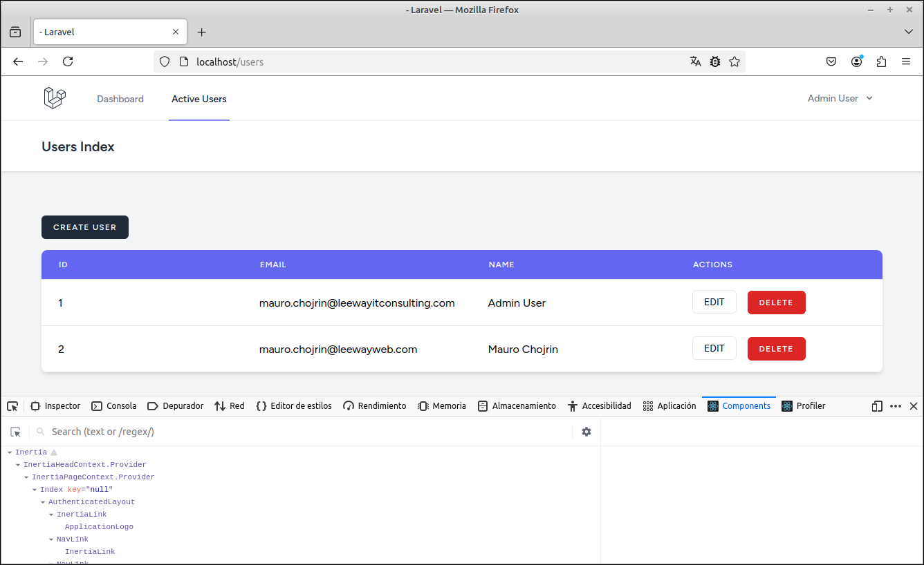 Un ejemplo de Laravel y React sobre Docker que funciona - Leeway Academy